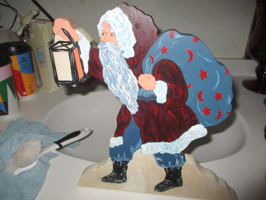 Wooden SANTA a Nice Stand up Santa Decoration for Christmas Hand Made ...