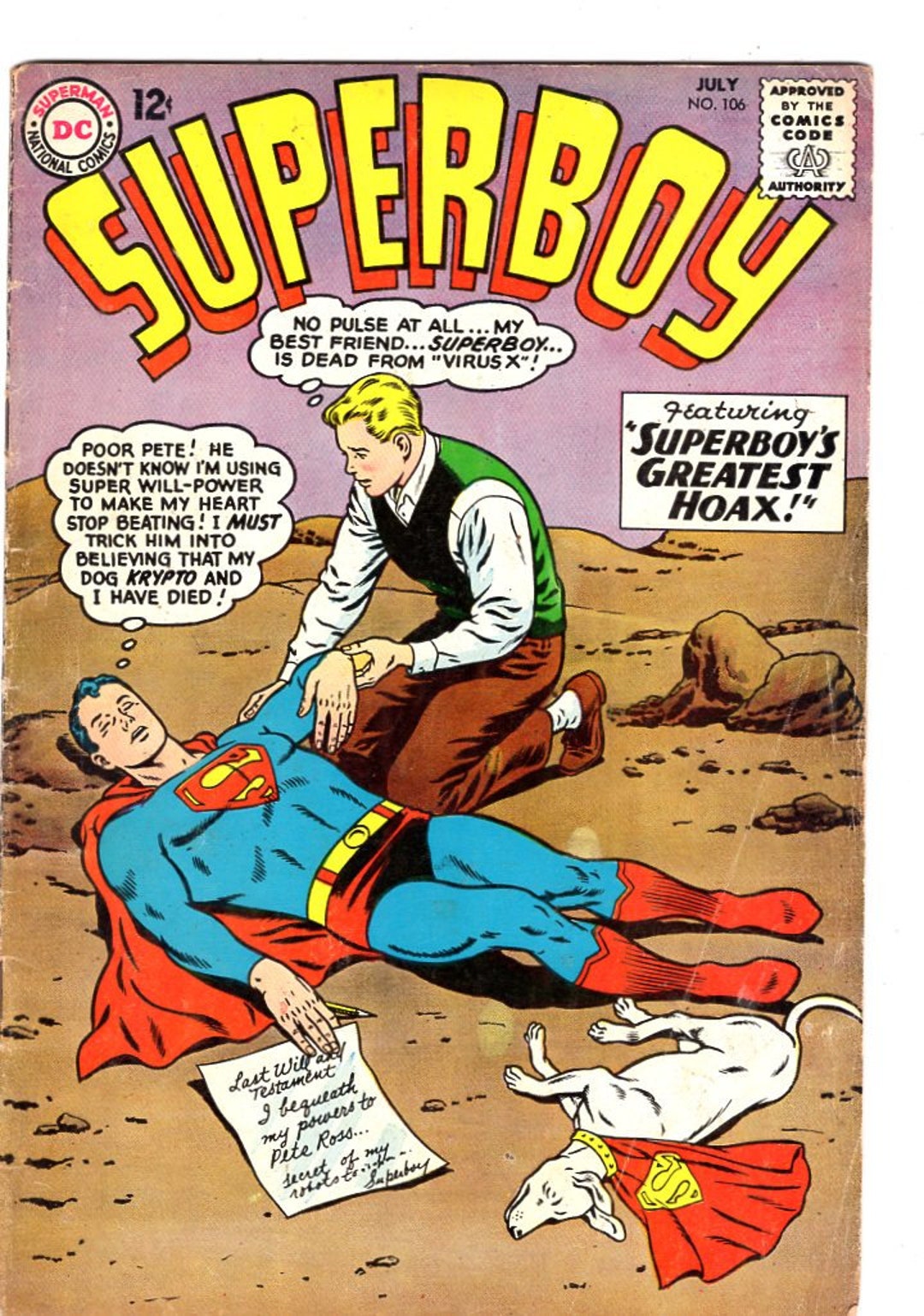 5 SUPERBOY Comic Book SILVERAGE 106 July 1963 Grade 6.0 152 Dec 1968 Gr ...