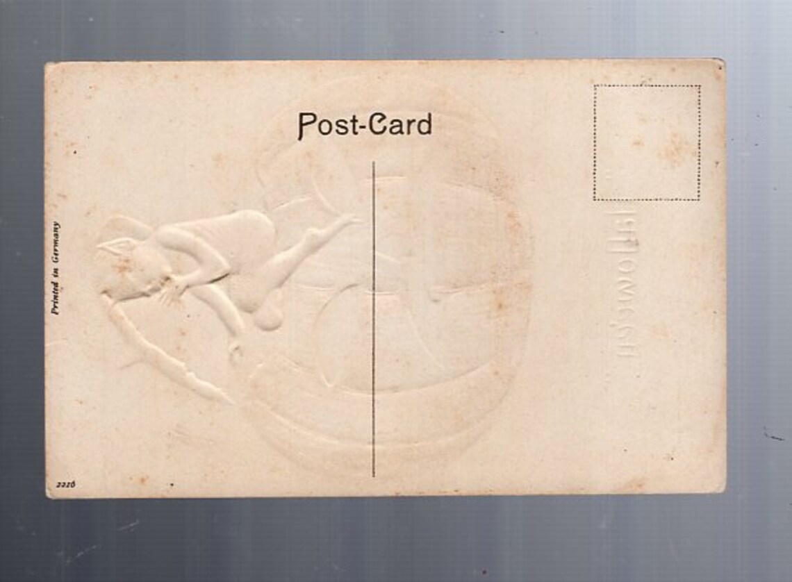 Rare HALLOWEEN Postcard HB Griggs 2216 Leubrie Elkus Black Devil Jack-o ...