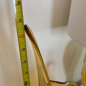 Vintage LE Smith Swung Mid Century Modern Hand Blown Large Honey Amber ...