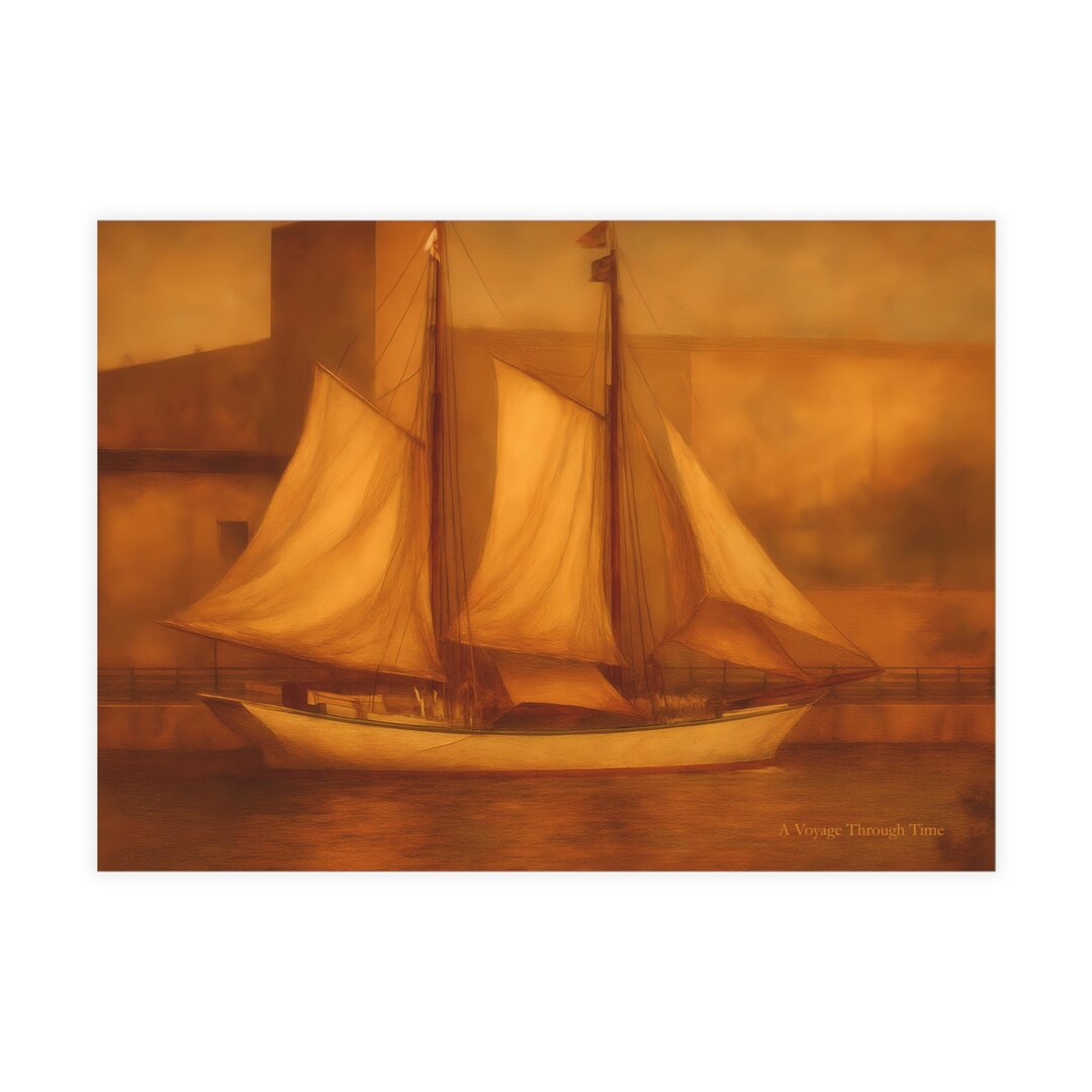 Vintage Sailing Ship Postcards: Classical Era Nautical Art (envelopes ...