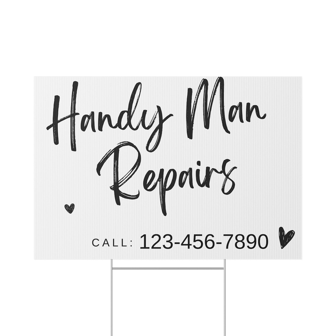 Handy Man Repairs Lawn Sign - Etsy