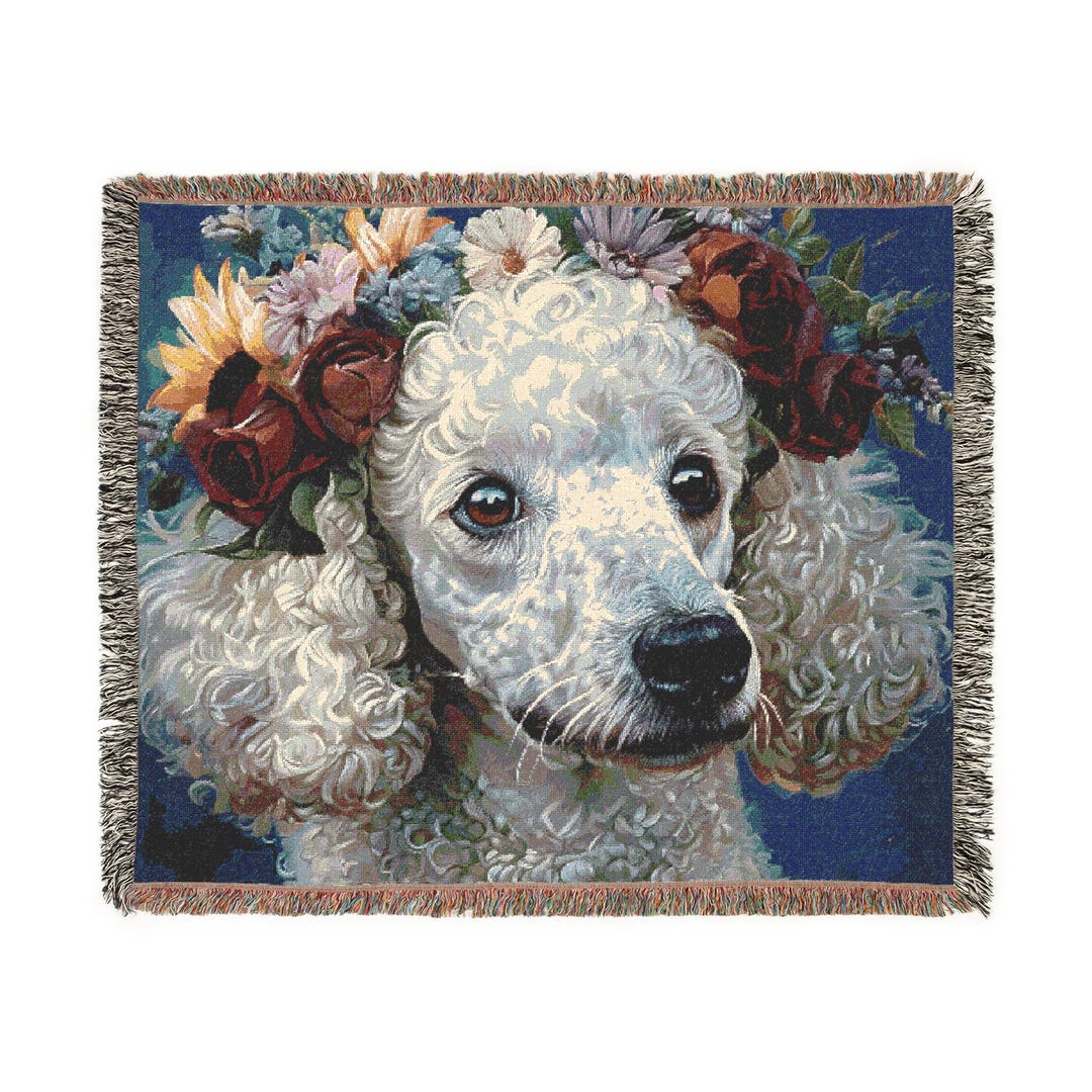 Custom Poodle Woven Blanket: Cotton Dog Breed Throw - Etsy