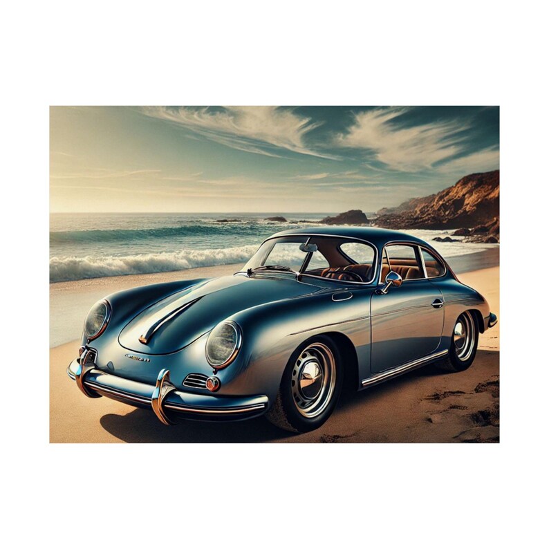 Vintage Porsche Poster Coastal Wall Art Classic Car Print 24x18 ...