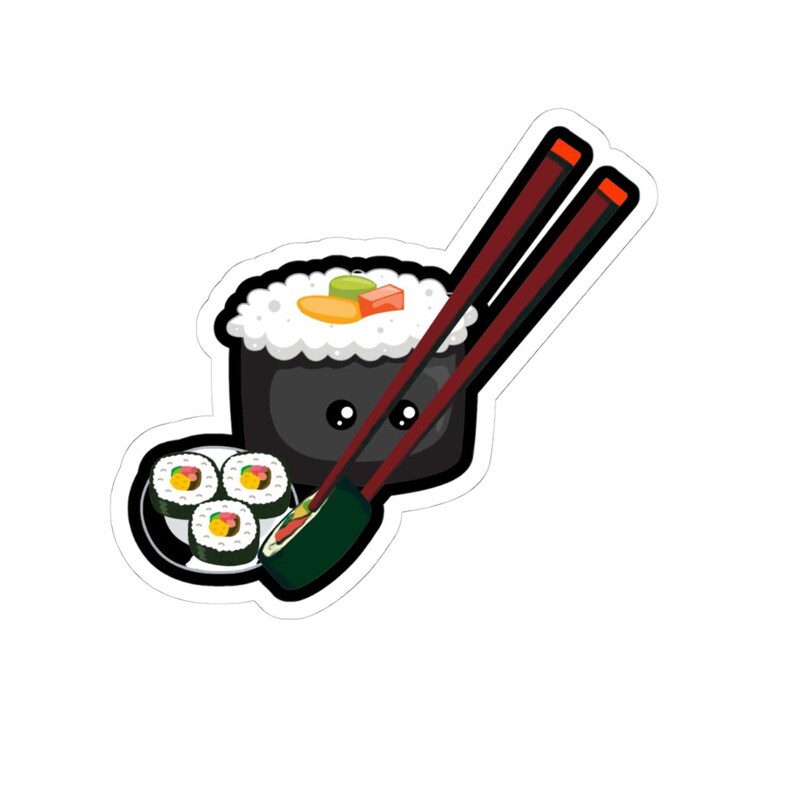 Kawaii Sushi Sticker | Glossy Vinyl Decal - Etsy