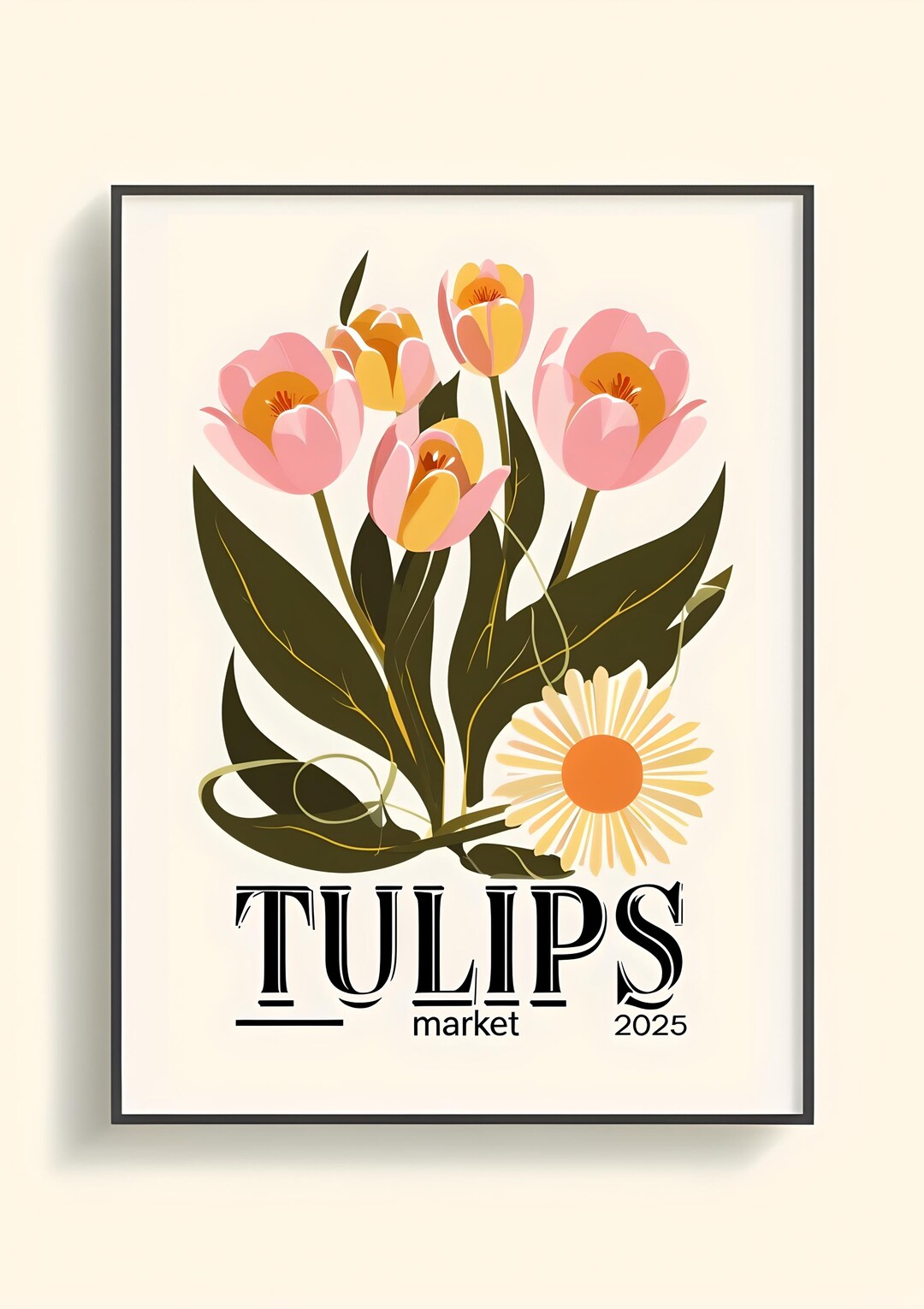 Tulips Wall Art, Pink Tulips Poster, Tulip Prints, Tulip Field ...