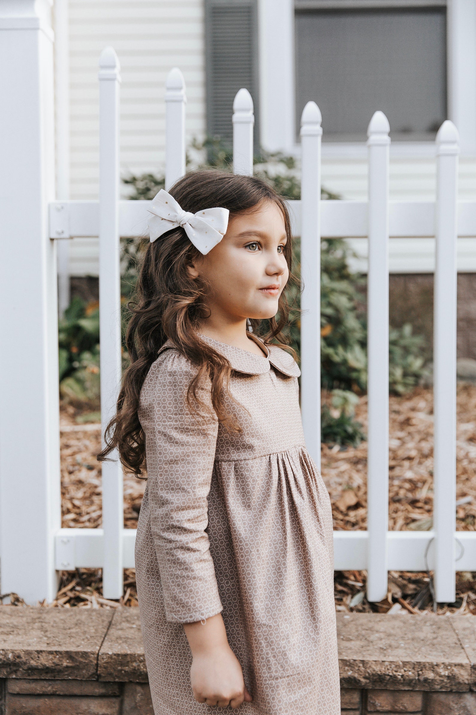 Peter Pan Collar Linen Dress/ Peter Pan Collar Easter Girl Dress/ Baby ...