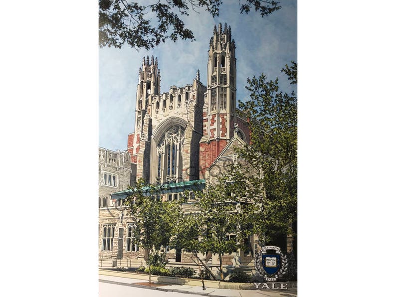 Yale University LIMITED EDITION Pen and Ink and Watercolor Art - Etsy