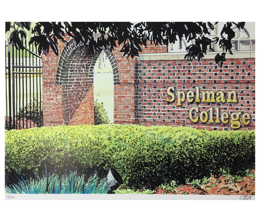 Spelman College LIMITED EDITION Pen and Ink and Watercolor Art Print ...