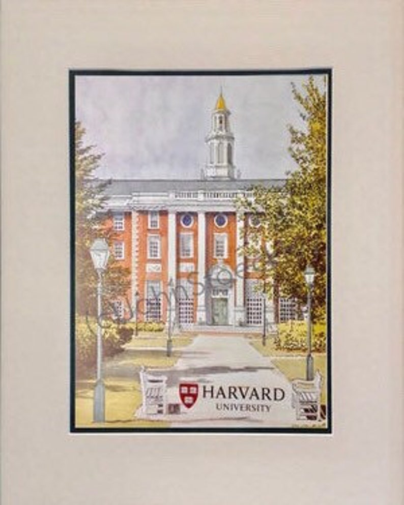 Harvard University LIMITED EDITION Pen and Ink and Watercolor | Etsy
