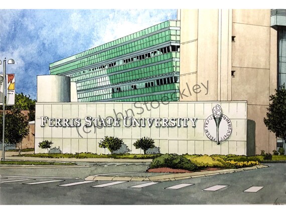 Ferris State University LIMITED EDITION Pen and Ink and | Etsy