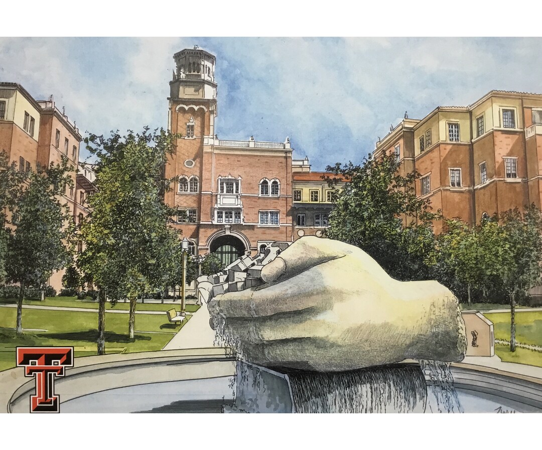 Texas Tech University LIMITED EDITION Pen and Ink and - Etsy