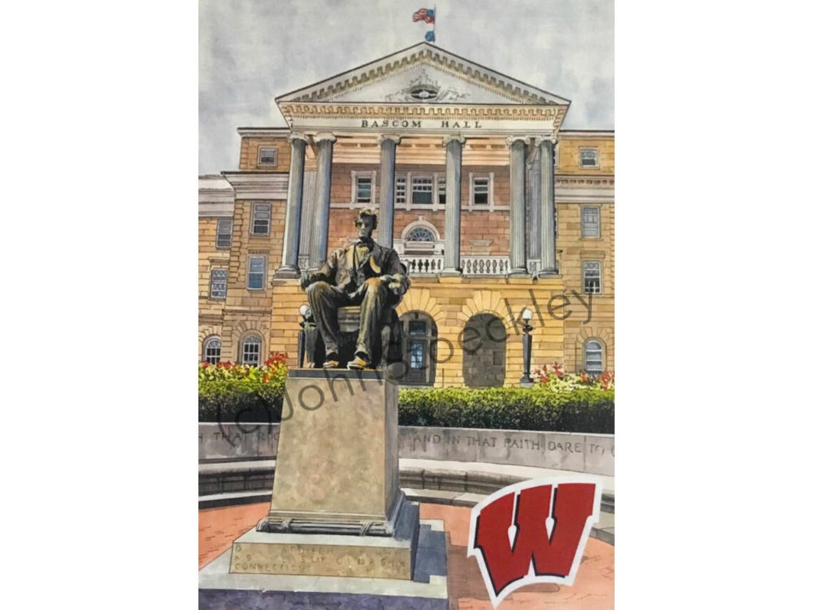 University of Wisconsin Bascom Hall LIMITED EDITION Pen and - Etsy