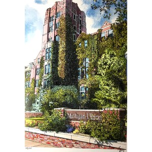 University of Michigan Student Union LIMITED EDITION Pen and Ink and ...
