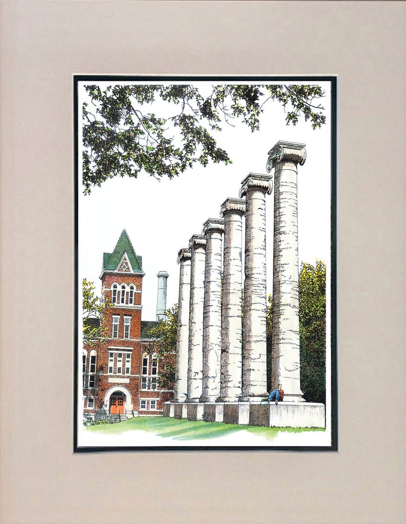 University of Missouri Columns LIMITED EDITION Pen and Ink and | Etsy