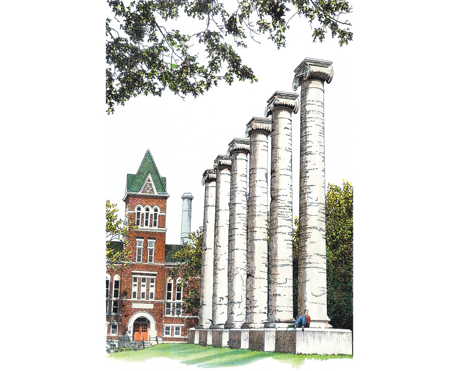 University of Missouri Columns LIMITED EDITION Pen and Ink and | Etsy