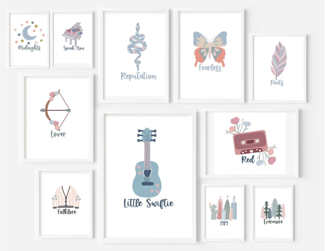 Swiftie Eras Nursery Set Illustration Art Poster || Taylor Swift ...