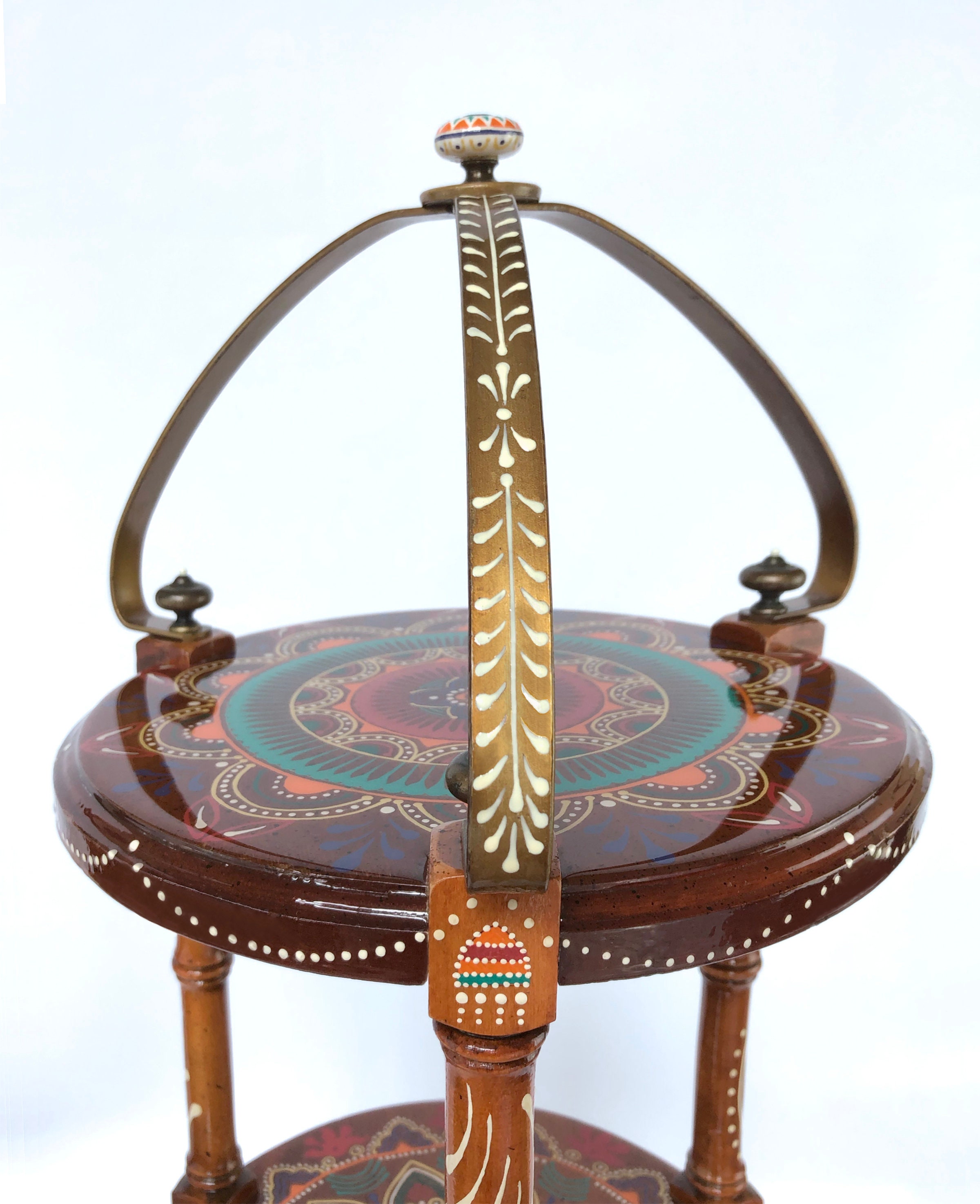 Three-tier Multifunctional Table With Brass Detail - Etsy