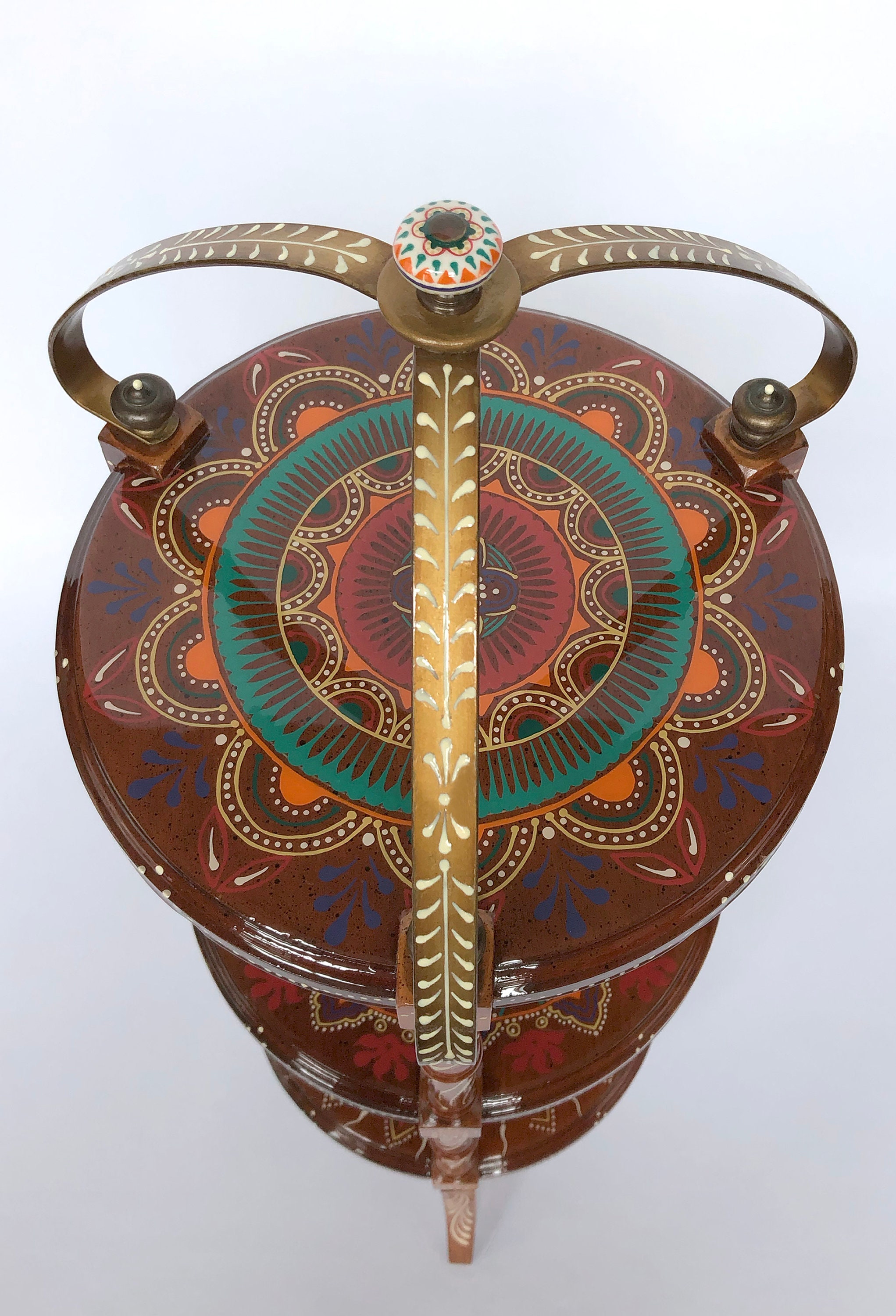 Three-tier Multifunctional Table With Brass Detail - Etsy