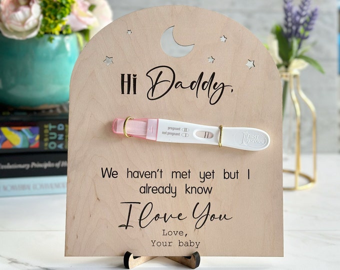 Pregnancy Announcement Sign Hello Daddy Sign Pregnancy Reveal to ...