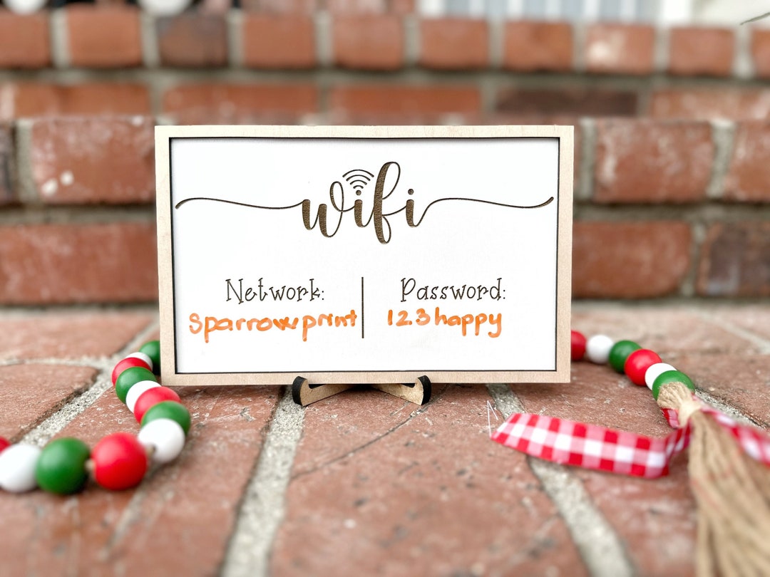 Engraved Wifi Display Sign Wifi Password Sign New Home Gift Wifi ...