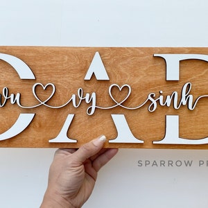 3D Personalized Dad Wooden Sign| Fathers Day Gift for Dad| Dad Birthday ...
