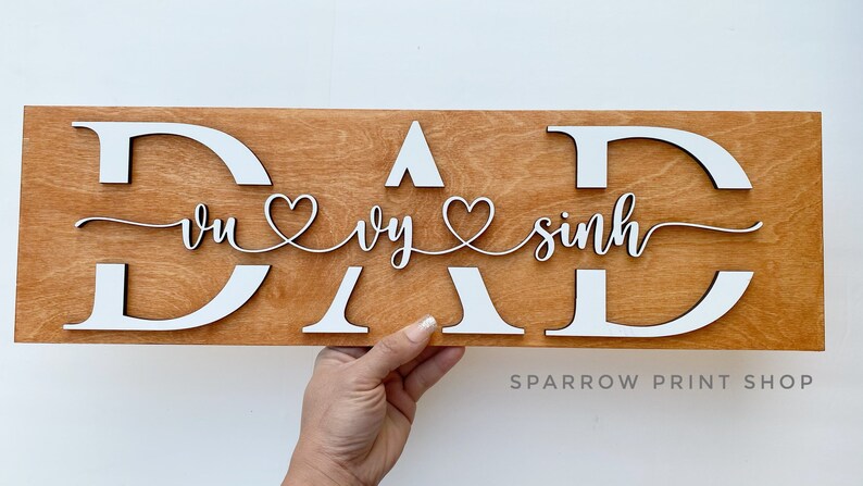 3D Personalized Dad Wooden Sign| Fathers Day Gift for Dad| Dad Birthday ...