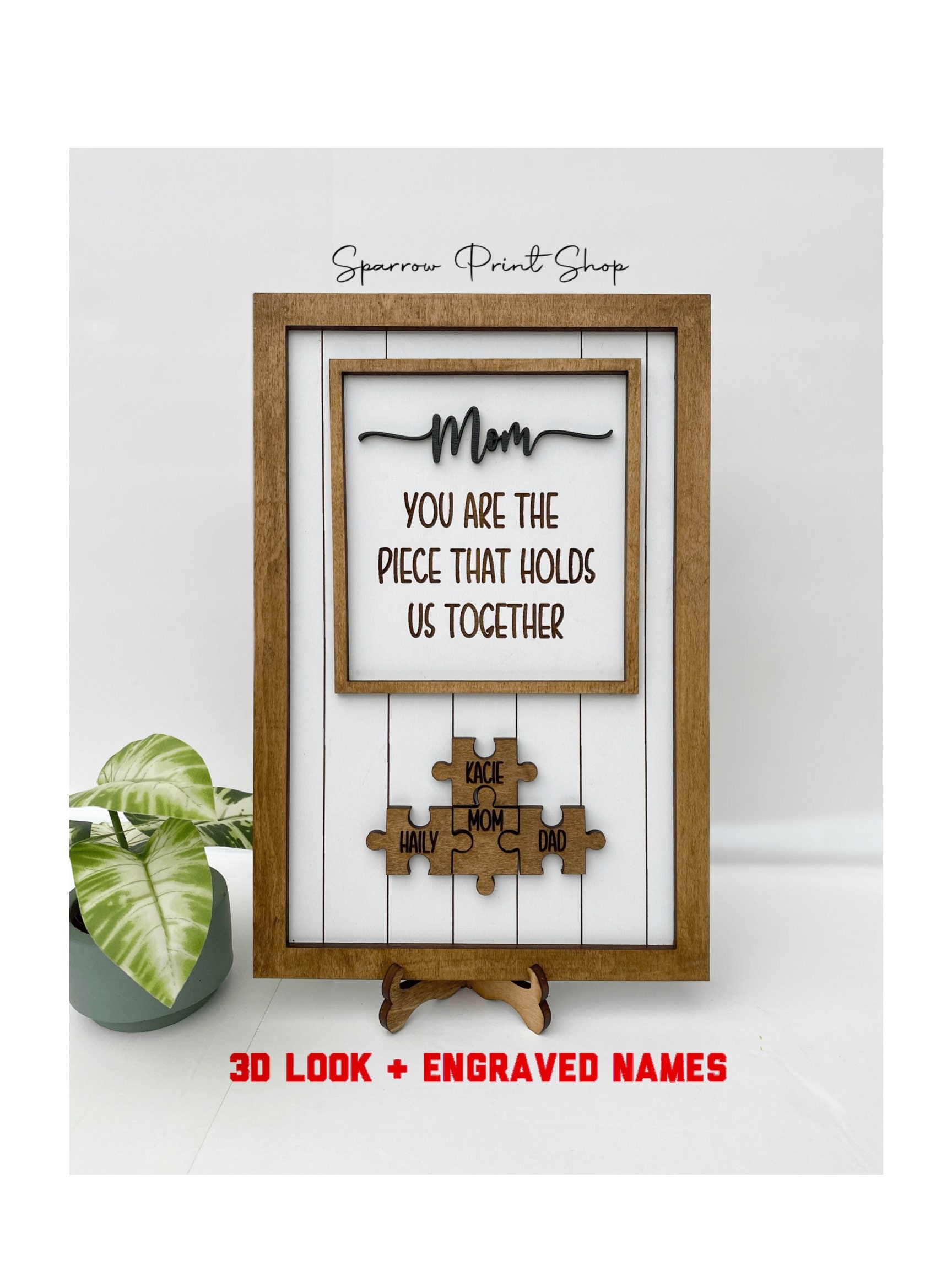3D Personalized Mom Sign With Names| Mother's Day Gift for Wife| Sign ...