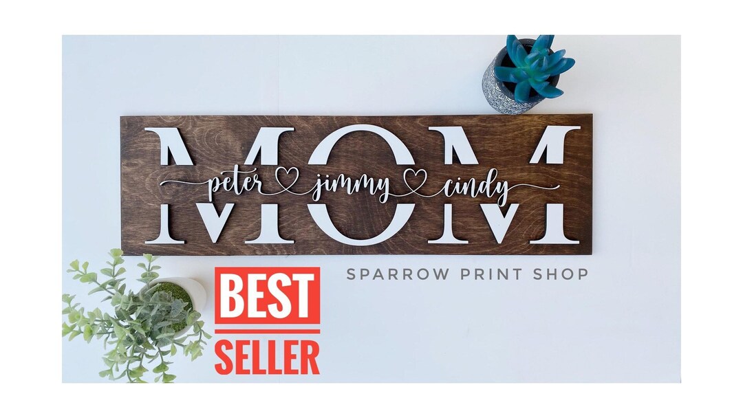 3D Personalized Mom Sign With Children Name| Personalized Mother's Day ...