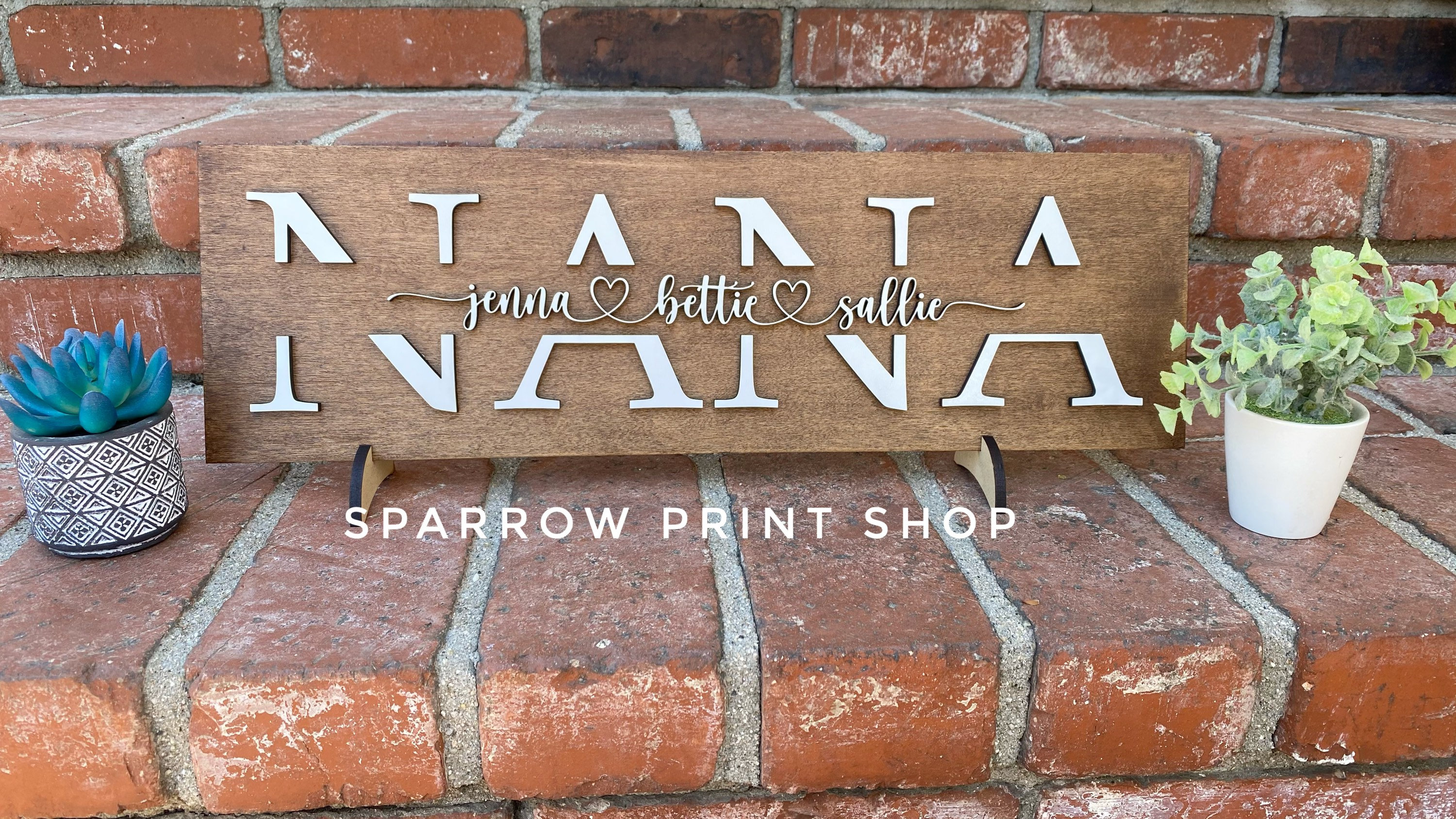 3D Personalized Nana Sign With Children Names Mother's - Etsy
