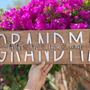 3D Personalized Grandma Sign With Children Name| Personalized Grandma ...