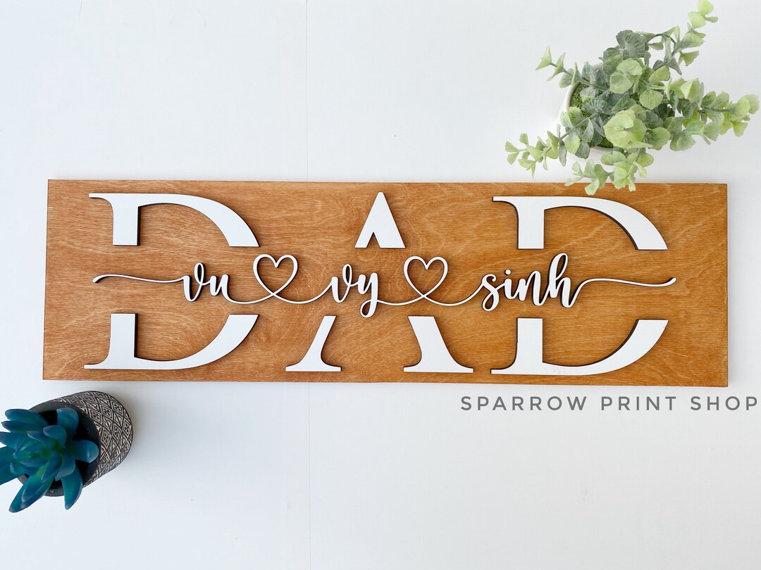 3D Personalized Dad Wooden Sign| Fathers Day Gift for Dad| Dad Birthday ...