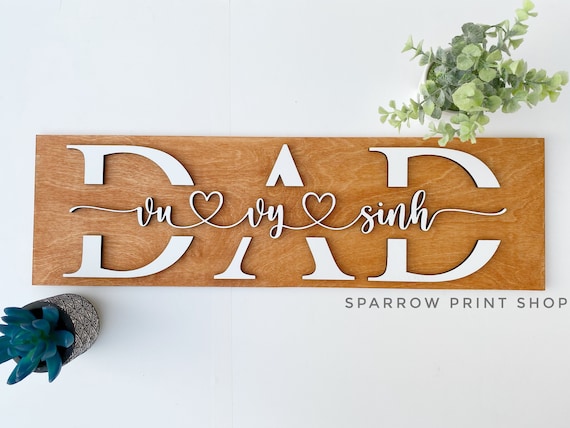 3D Personalized Dad Wooden Sign Fathers Day Gift for Dad Dad - Etsy