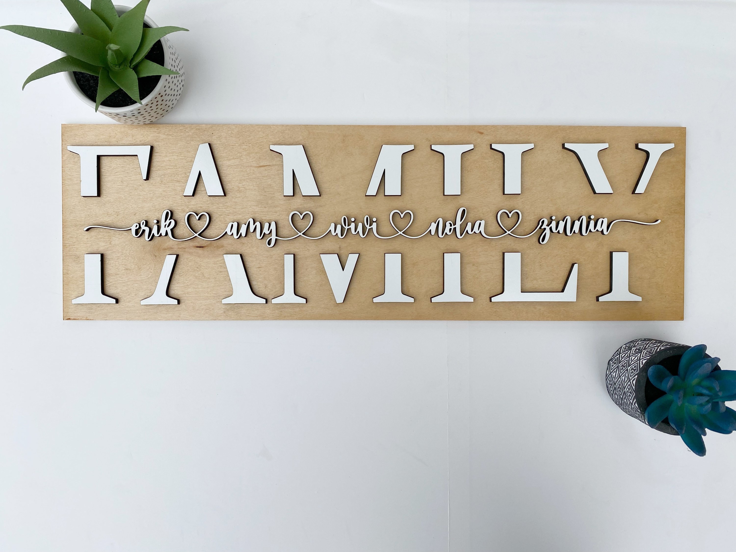 3D Personalized Family Sign With Names Custom Family Name | Etsy