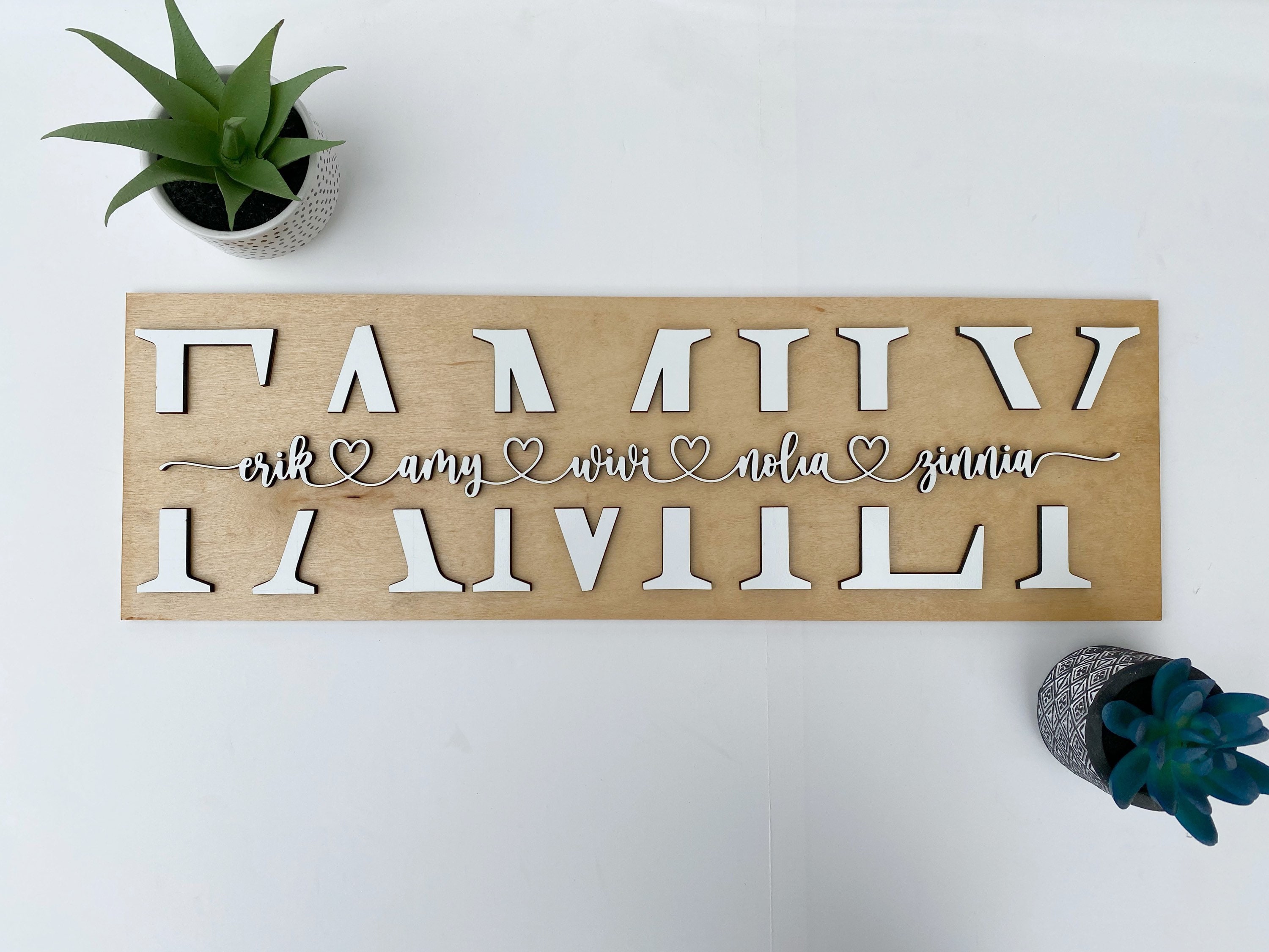 3D Personalized Family Sign With Names Custom Family Name | Etsy