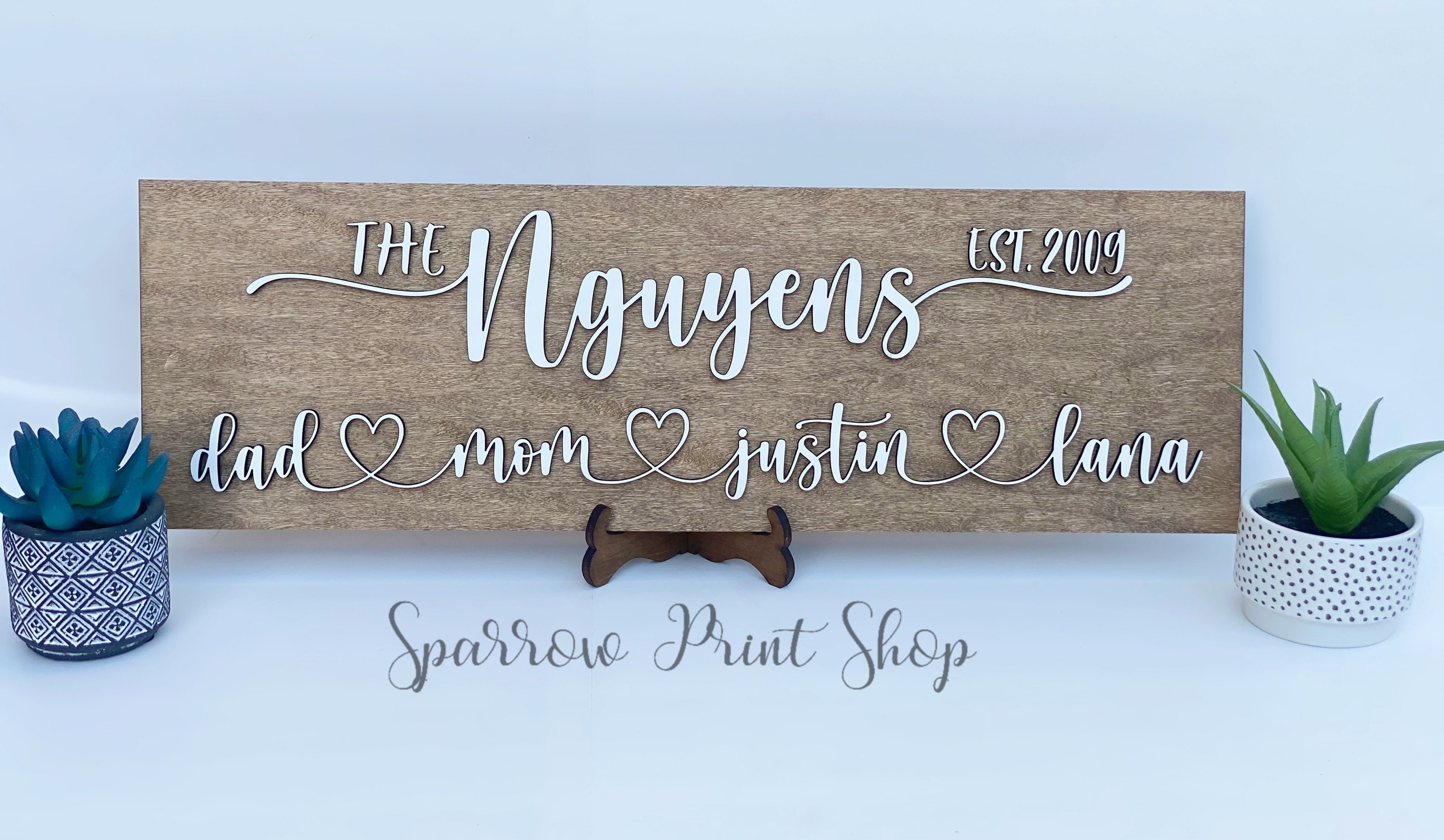 3D Personalized Family Sign With Names Custom Family Name - Etsy