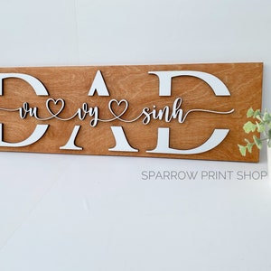 3D Personalized Dad Wooden Sign| Fathers Day Gift for Dad| Dad Birthday ...