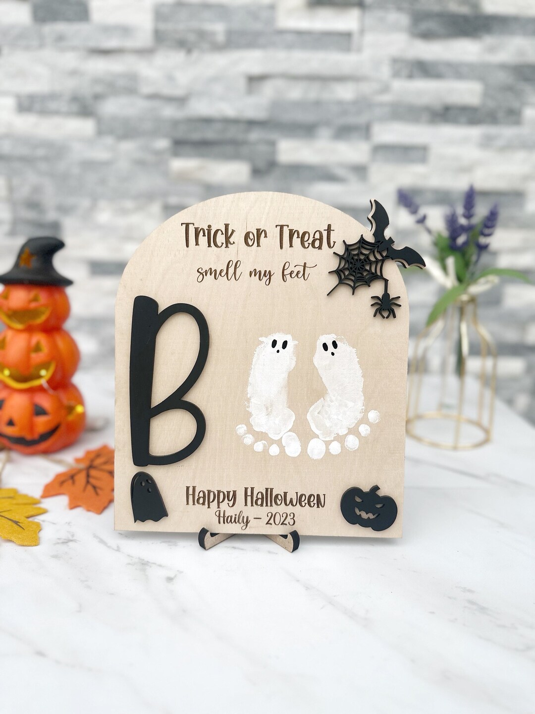 Baby’s First Halloween Keepsake DIY Halloween Footprint Art Halloween ...