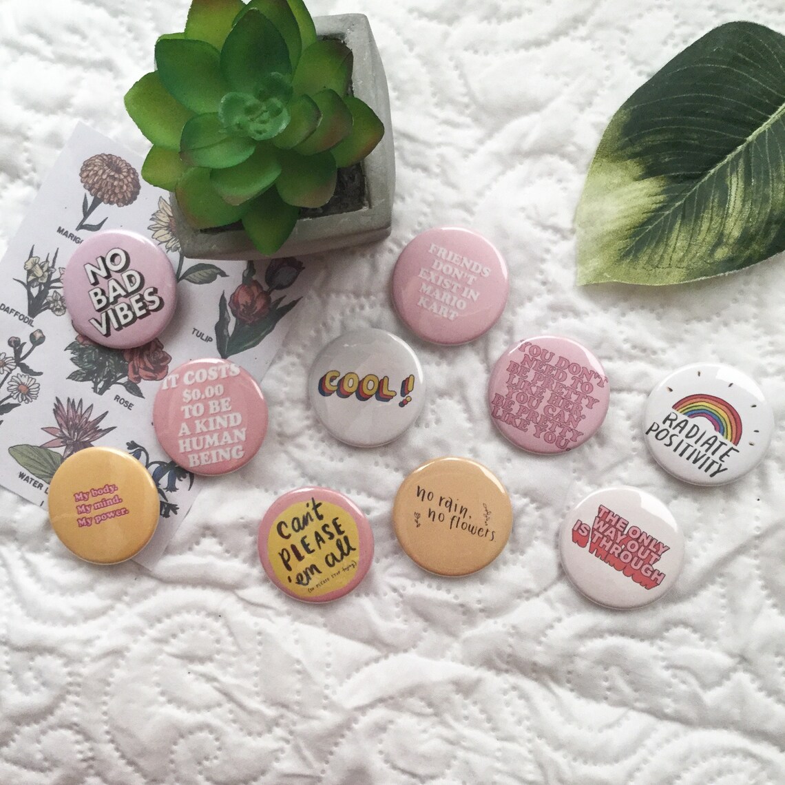 Tumblr aesthetic buttons cute buttons positivity buttons | Etsy