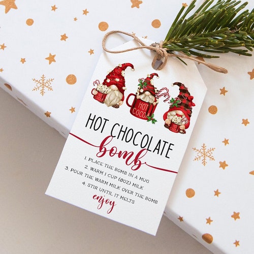 Christmas Hot Chocolate Bomb Tag Printable Bomb Directions - Etsy