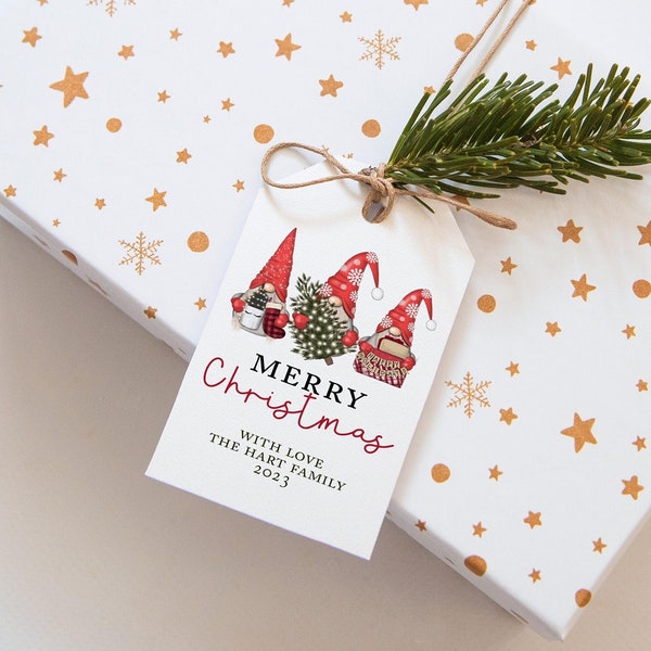 Gnome Christmas Tags - Etsy