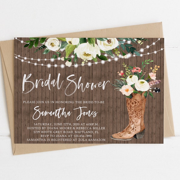 Rustic Bridal Shower Invitation - Etsy