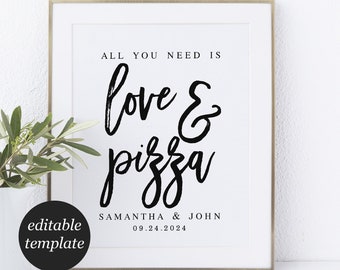 All You Need is Love and Pasta Welcome Printable Sign Template | Etsy