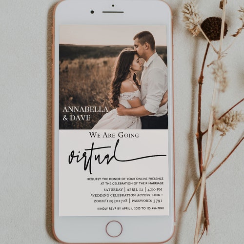 Modern Wedding Electronic Invitation Minimalist Online Photo - Etsy