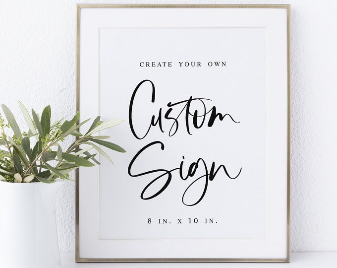 Custom Sign Template, Wedding Custom Sign Template, Editable Template ...