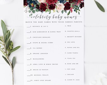 Celebrity baby name game | Etsy