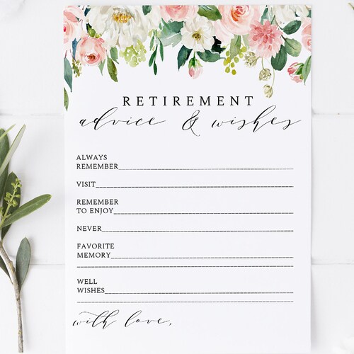 Advice and Wishes for a Retirement Party Advice Cards - Etsy