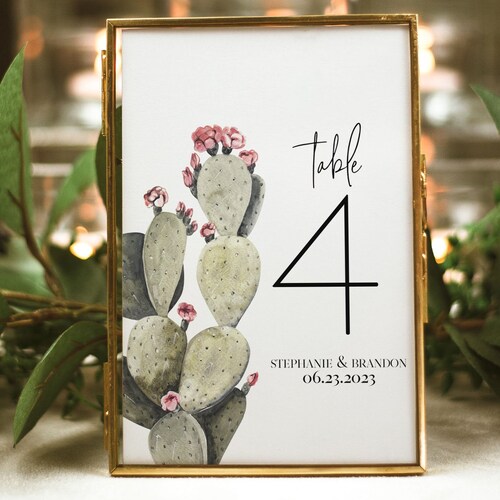 Editable Cactus Table Numbers Table Number Template Cactus - Etsy