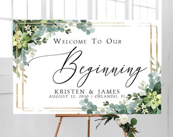 Printable Magnolia Welcome to Our Beginning Sign Magnolia - Etsy