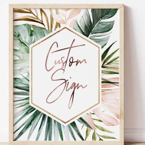 Tropical Welcome Sign Template Baby Shower Tropical Bridal - Etsy